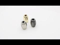 Zinc alloy metal barrel bead with logo