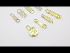 Gold Custom Logo Engraved Metal Zipper Puller Zinc Alloy Puller Tag