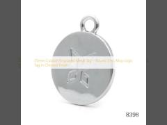 25mm Custom Engraved Metal Tag – Round Zinc Alloy Logo Tag in Chrome Finish