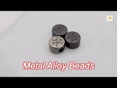 gunmetal metal alloy beads 12mm custom logo beads circular for bracelet making