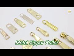 diamond shape metal zipper puller enamel gold zipper pull for luxury bags and accessories
