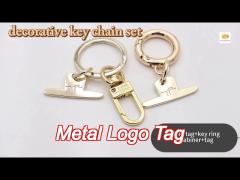 light gold custom hat shape metal logo with jump ring for keyring clasp