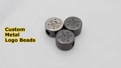 Gun Metal 12mm Metal Circular Bead Custom Zinc Alloy Engraved Logo Beads for Bracelet Making