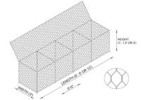 China Galvanized Gabion Basket 2-6m Length with 80x100mm Mesh and 245-265g/m² Zinc Coating for sale