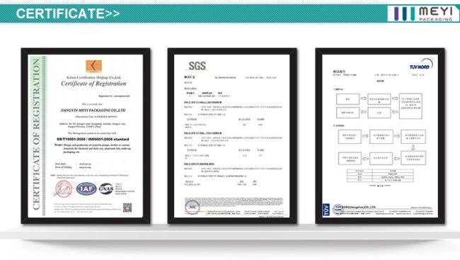 MEYI Packaging certificates