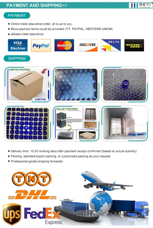 MEYI Packaging payment and shipping options
