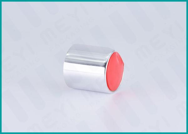 24mm Aluminum Disc Top Cap Glossy Silver For Body Wash Gel / Hand Washing Soap