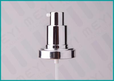China All Shiny Silver 20/410 Treatment Pump , Customized Cream Pump For Lancome Bottle for sale