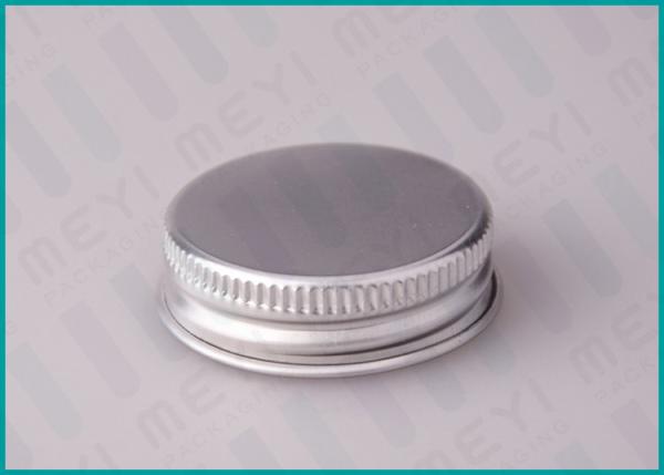 Aluminum Screw Top Caps , 38/400 Matt Silver Screw Caps With Embossed Logo