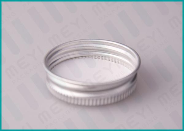 Aluminum Screw Top Caps , 38/400 Matt Silver Screw Caps With Embossed Logo