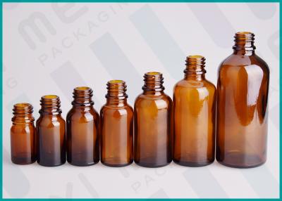 China 5ml - 100ml Amber Dropper Bottles , Cosmetic Essential Oil Dropper Bottle  for sale