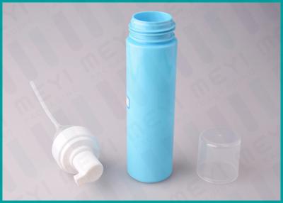 China 250 ML Blue PET Cosmetic Pump Bottle / Liquid Pump Bottle With 43 mm Pump Head for sale