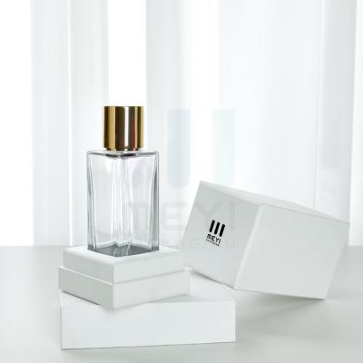 China High Quality Luxury 50ml Perfume Glass Bottle with Magnetic Cap and Paper Box for sale