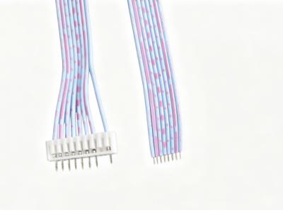 China 8P Blue-Pink Ribbon Cable, Single-End PH2.0 Connector Wire, Double-End Pre-Tinned Flat Cable, Electronic Wiring Harness for sale