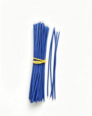 China Blue PVC Insulated Double-End Tinned Electronic Wire, Single-Core Copper Connecting Cable for sale