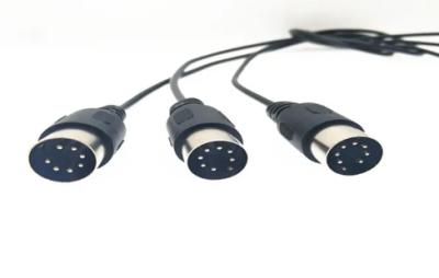 China Vehicle / Camera Custom Cable Assemblies 7 Pin Male Mini Din Connector for sale