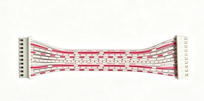China 10P XH2.54 Dual-End Ribbon Wire Harness, Red/White Flat Cable for sale