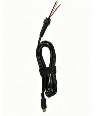 China Type-C Male To 3-Core Open End Power Cable With SR Strain Relief for sale
