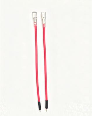 China Custom 4.8 Spade Terminal Wiring Harness Red PVC Electrical Jumper Wire With Tinned Bare End for sale