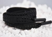 China Custom Flat Polyester Drawstring Cord 84cm with Printed Silicone Dots for Garments for sale