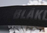 China Custom Logo Polyester Webbing Straps 35mm Black Embossed for Garment Use for sale
