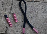 China 31cm Polyester Drawstring Cord with Custom Metal Knitting Endings for Garments for sale