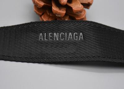 Chine Both Sides Debossed Logo Custom Jacquard Webbing For Garments Black à vendre