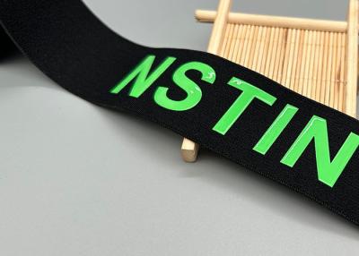 Cina banda elastica stampata rinnovabile nera Logo For Clothing lucido di 40mm in vendita