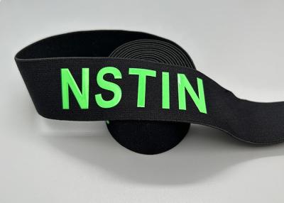 Cina banda elastica stampata rinnovabile nera Logo For Clothing lucido di 40mm in vendita