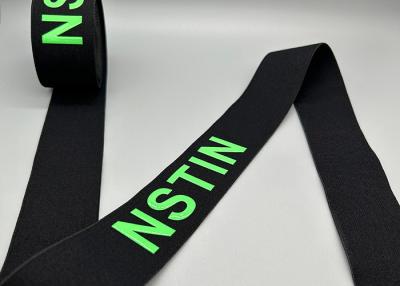 Cina banda elastica stampata rinnovabile nera Logo For Clothing lucido di 40mm in vendita