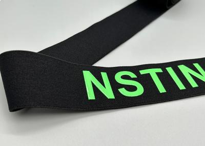 Cina banda elastica stampata rinnovabile nera Logo For Clothing lucido di 40mm in vendita