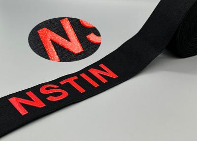 Cina banda elastica stampata rinnovabile nera Logo For Clothing lucido di 40mm in vendita