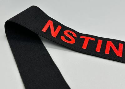 Cina banda elastica stampata rinnovabile nera Logo For Clothing lucido di 40mm in vendita