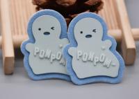 China Custom White Microfiber Silicone Logo Patch Thick Plate for Clothing 50pcs for sale