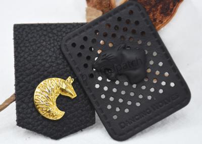 Cina Toppa lavabile nera del cuoio del denim del ODM con il logo di marca del metallo in vendita