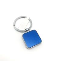 China Siliver Blue Metal Keychain Holder Within In Individual Polybag Package for sale