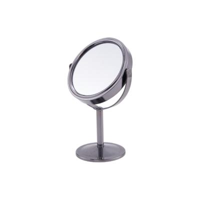 China Elegant zilver PU leder schoonheid vanity tafel spiegel / make-up tafel top spiegel met 2x vergroting Te koop
