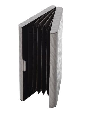 China Rectangular Slim And Compact Metal Card Holder With PU Design for sale