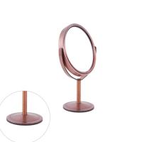China Adjustable Silver Rotating Tabletop Makeup Vanity Mirror with 1X/2X Magnification for sale
