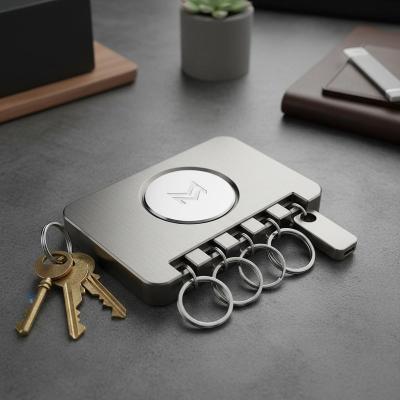 China Durable Metal Keychain Holder Customized Logo Perfect for Corporate Gifts and Items Providing Practical Key Organization for sale