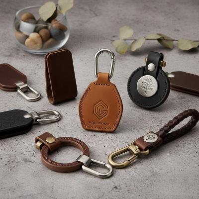 China Durable Leather Key Fobs Keychain Excellent Choice for Corporate Gifts Giveaways and Custom Logo Applications for sale