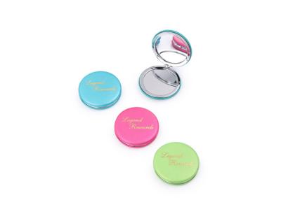 China Macaron Promotional Cosmetic Pocket Mirror PU Compact Handbag Mirrors for sale