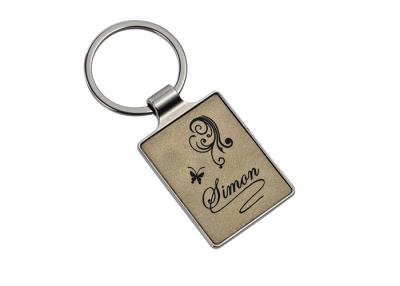 China Laser Engraving Logo Leather Key Chains 55mm 4mm Pink Key Ring Advertising for sale