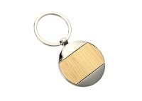 China Bamboo Nickel Metal Key Ring Holder for sale