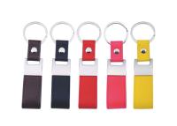 China Stitching PU Leather Key Chains Metal Cutsom Mini Key Holder Leather Strap for sale