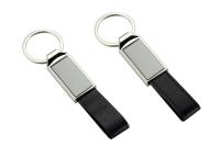 China Stitching PU Leather Key Chains Zinc Alloy Mini Key Holder Leather Strap for sale
