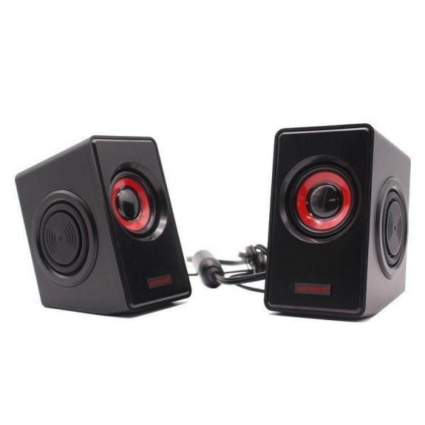 Altavoz multimedia digital de escritorio 100HZ-18KHZ 2.0 alimentado por USB Altavoz de 3,5 mm