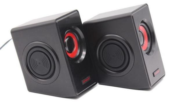 Altavoz multimedia digital de escritorio 100HZ-18KHZ 2.0 alimentado por USB Altavoz de 3,5 mm