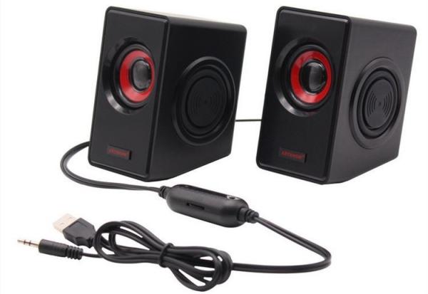 Altavoz multimedia digital de escritorio 100HZ-18KHZ 2.0 alimentado por USB Altavoz de 3,5 mm