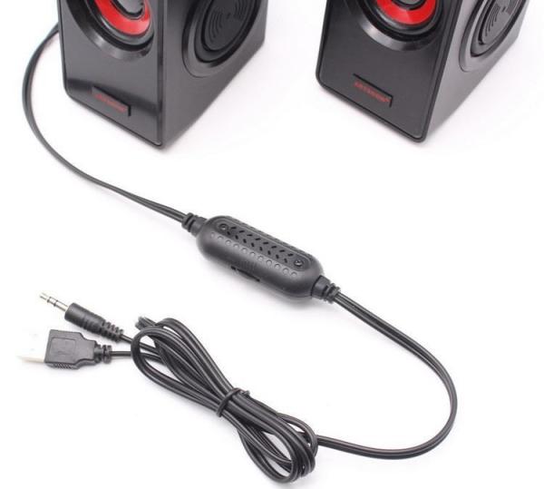 Altavoz multimedia digital de escritorio 100HZ-18KHZ 2.0 alimentado por USB Altavoz de 3,5 mm